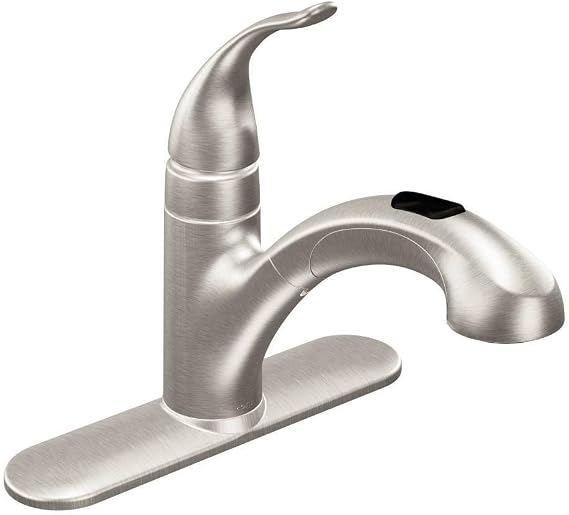 Moen 67315SRS Integra One-Handle Low Arc Pullout Kitchen Faucet, Spot ...