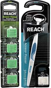 Amazon.com : Reach Access Flosser with Bonus Set of 28 Disposable Heads ...