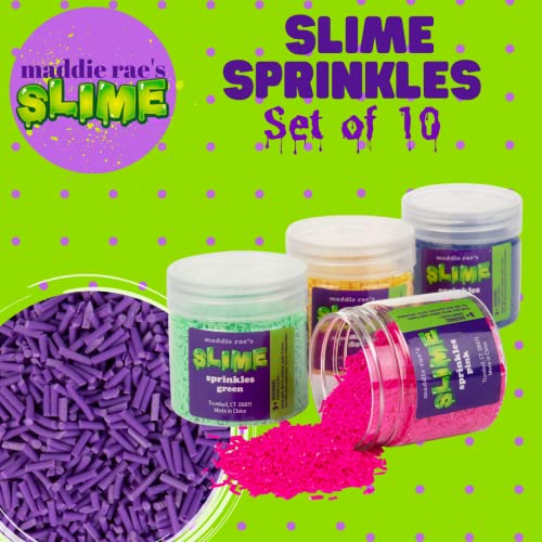 Maddie Rae's Colored Slime Sprinkles (10 Pack Of 2oz Clay Sprinkle Jars ...
