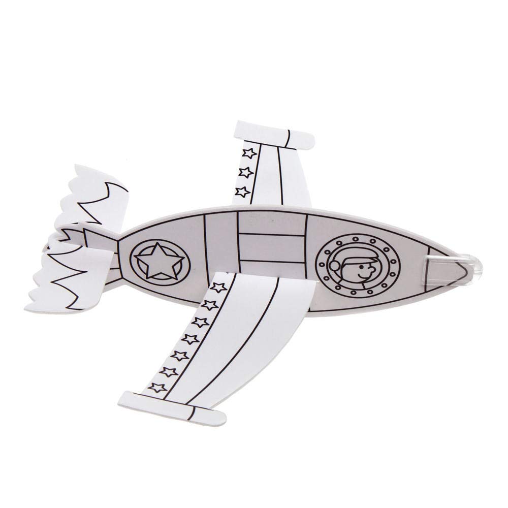 Baker Ross AX176 Make Your Own Rocket Flying Gliders – Pack of 10, Arts and Crafts for Kids to ...