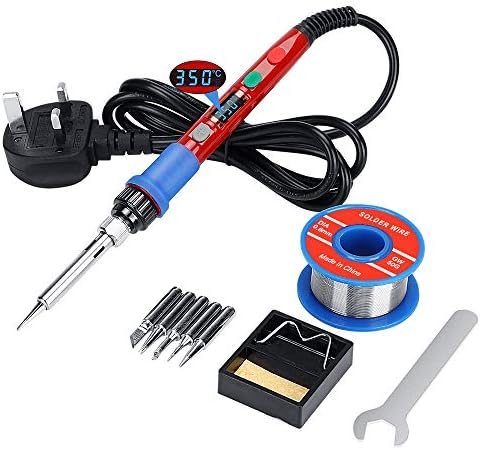 Soldering Iron Kit Solder Gun,Welding Tools with Digital-Controlled LED Screen,90W Thermostat ...