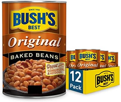 BUSH'S BEST 15.8 oz Zero Sugar Baked Beans, Source Of Plant Based Protein and Fiber, Low Fat ...