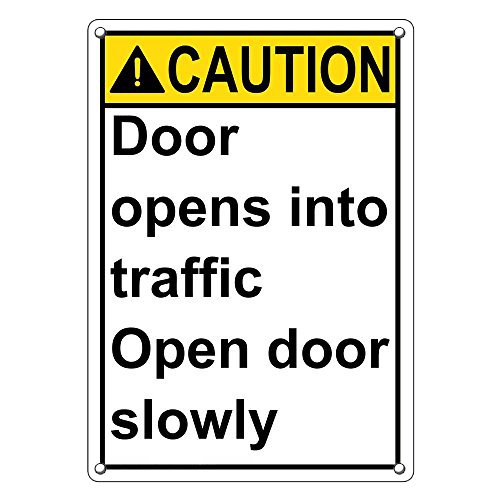 Amazon.com: Weatherproof Plastic Vertical ANSI Caution Door Opens Into ...