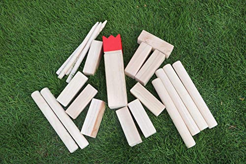 Premium Hardwood Kubb Yard Game, Viking Chess Outdoor Game, Giant Lawn Games Set, Wooden Family ...