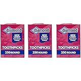 Amazon.com: Diamond Round Toothpicks, 250-Count Boxes (Pack of 24 ...