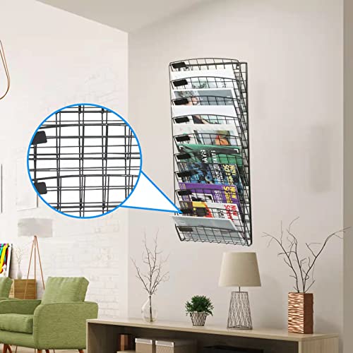 VEESUN Wall File Holder Organizer,10 Tier Hanging Wall Mount File Paper ...