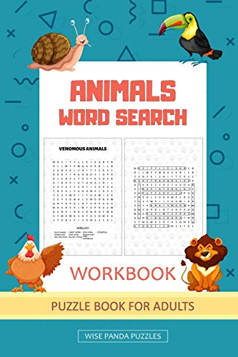 Animal word search puzzle books for adults by wise panda puzzles: A ...