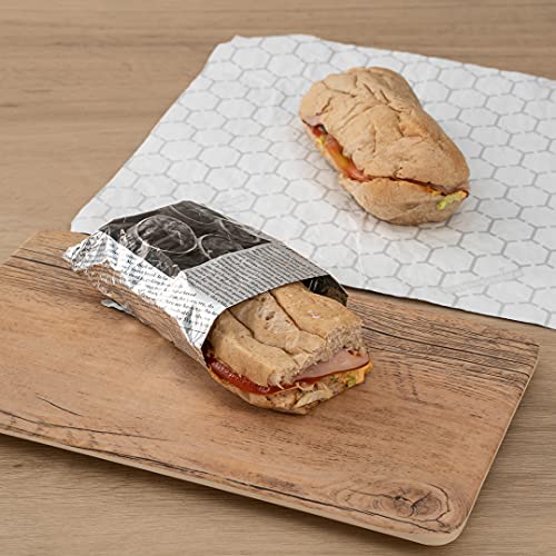 Foil Lux 12 x 12 Inch Sandwich Wraps, 500 Insulated Food Basket Liners ...