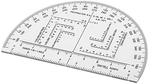 6 Inch Plastic Joint Plotter Protractor Map Scale Reading Grid ...