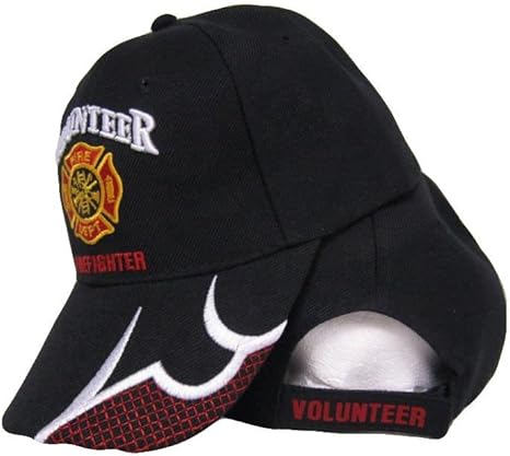 AES Black Volunteer Firefighter Fire Fighter Dept. Department Baseball ...