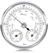 Amazon.com : Outdoor Barometer Thermometer Hygrometer - 5in Barometer ...