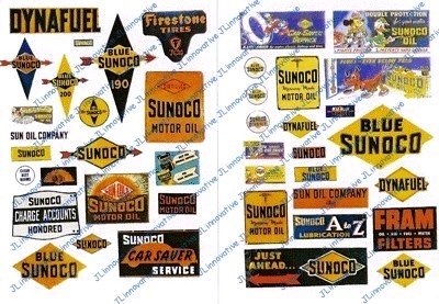 HO Scale Vintage Gas Station Signs -- Sunoco 1940-50s pkg(42)の買取価格・相場 ...