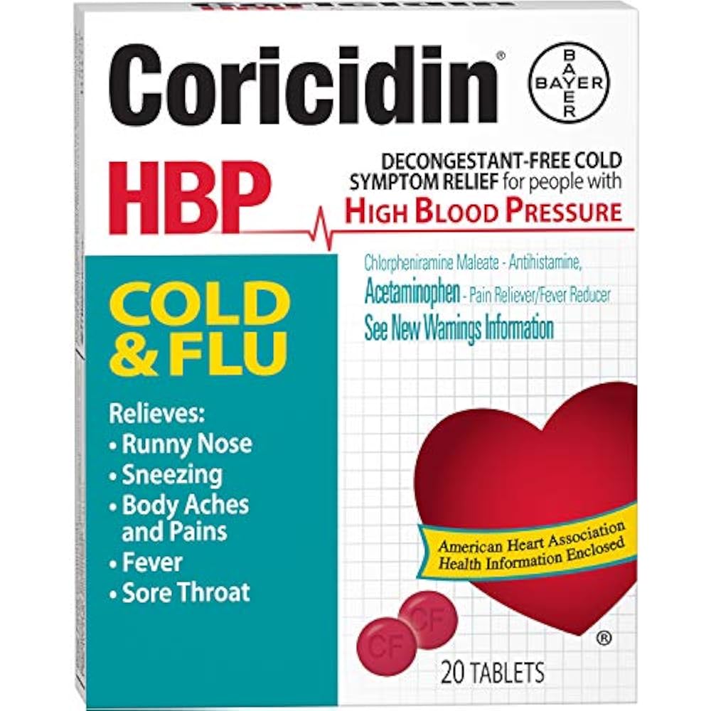 Coricidin HBP Decongestant Free Cold Symptom Relief For People With