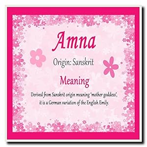 Amna Personalised Name Meaning Coaster: Amazon.co.uk: Office Products