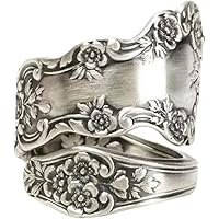 Amazon.com: 925 Sterling Silver Oxidized Spoon Ring Adjustable Ring ...