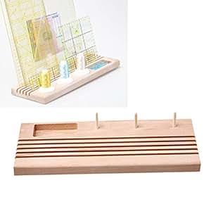 Amazon.com: Quilting Wooden Ruler Rack with Spool Holder and Space to ...