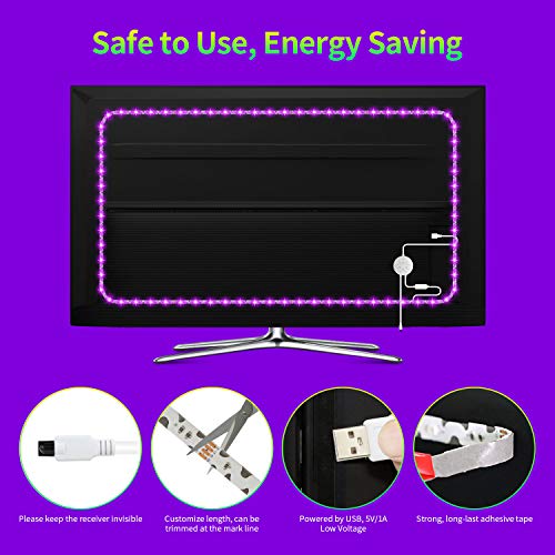 TV LED Backlight 65 Inch TV, Hamlite USB 15Ft LED Strip Light for 60-65 ...