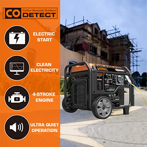 GENMAX Portable Inverter Generator, 6000W Open Frame Gas Powered High ...