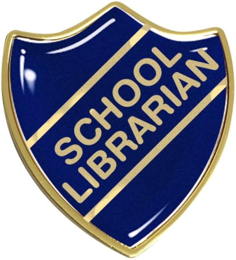 Capricornone School Librarian Gel Domed School Shield Badge (Blue ...