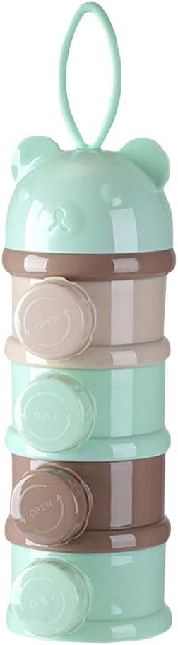 Baby Milk Powder Dispenser 4 Compartment Formula Milk Powder Storage ...
