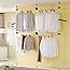 Heavy Duty Clothes Rack, 4 Poles 6 Bars Telescopic Coat Hanger Wardrobe ...