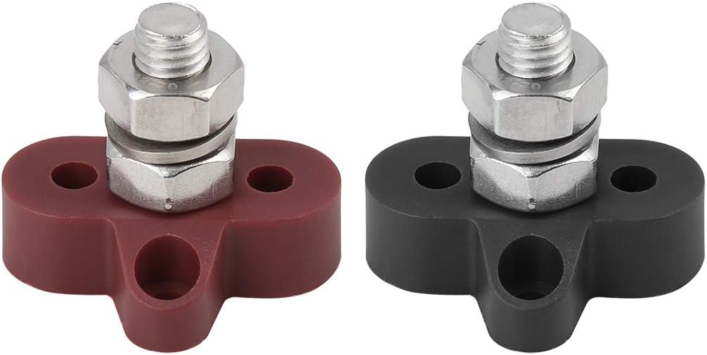 X AUTOHAUX Bus Bar Terminal Block Insulated M10 Distribution Junction Stud – BigaMart