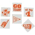Amazon.com: ORANGE GO TEAM TATTOOS - Apparel Accessories - 72 Pieces ...