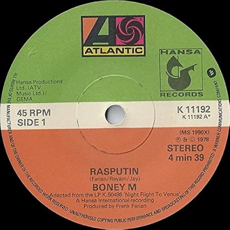 Rasputin [7" Vinyl]: Amazon.co.uk: CDs & Vinyl