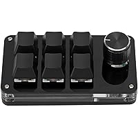Amazon.com: Mini Macro Mechanical Gaming Keyboard, 6 Keys One Handed USB PC Keypad with Knob ...