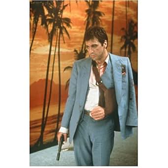 Scarface Al Pacino as Tony Montana Holding Gun in Blue by Tropical ...