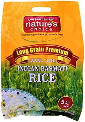 Natures Choice LONG GRAIN PREMIUM XXXL-1121 INDIAN BASMATI RICE 5KG ...