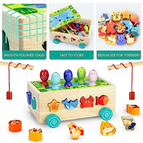 Jade Hare Montessori Toys for Toddlers 2-5 Years Old, Magnetic Fishing ...