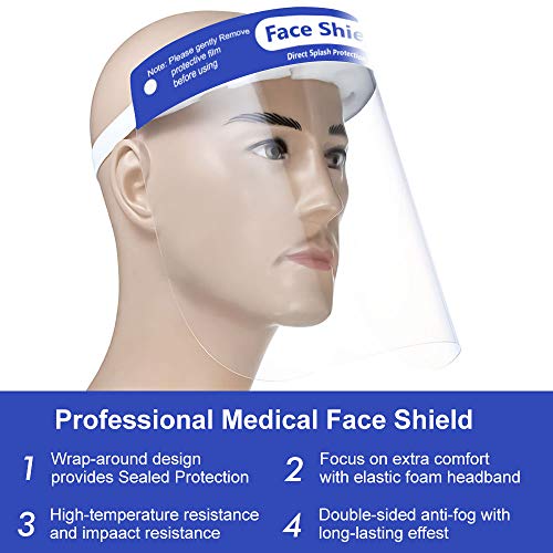[3-7 Days Delivery] 100 Value Pack Face Shields with Full Face ...