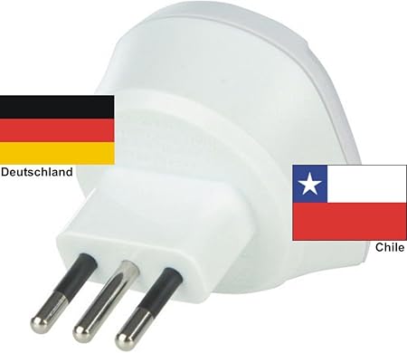 Design Reisestecker Adapter Chile auf Deutschland für Schukostecker ...