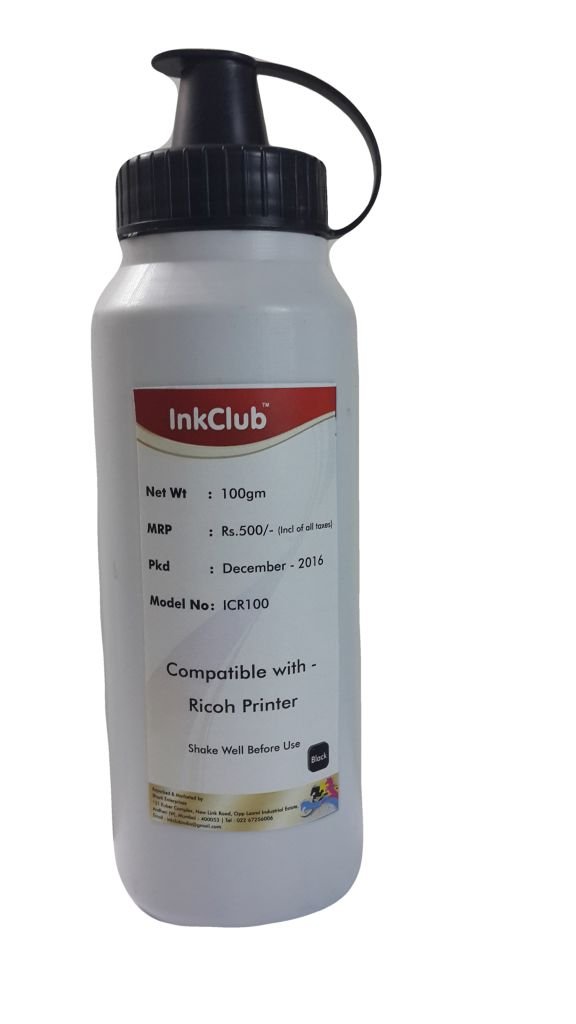 Inkclub Ricoh Toner Powder Bottle For Ricoh Printer 100Gm (Black ...