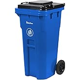 Amazon.com: PLASTIC PRINCE 50-Gallon Recycle Rollout Trash Can with Lid ...