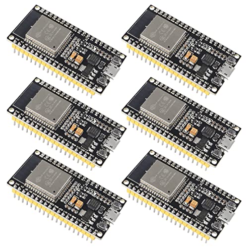 DORHEA 6PCS ESP32 38Pin Development Board ESP-32S Microcontroller Processor Integrated 2-in-1 ...