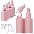 Amazon.com: seafulee 1oz Pink Coated Glass Dropper Bottles (30ML) with ...