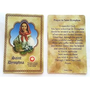 Amazon.com: Saint St St. Dymphna Prayer Card Holy Card Cards Patronage Patron Stress Anxiety ...