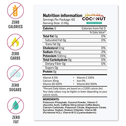 Aloha Hawaiian Coconut Water Energy Drink Powder, Original / Organic ...
