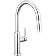 Delta Nicoli Chrome Kitchen Faucet with Pull Down Sprayer, Modern ...