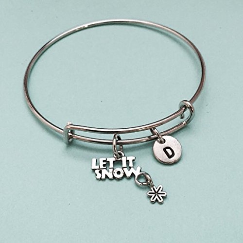 Amazon.com: Let it snow bangle, let it snow charm bracelet, expandable ...
