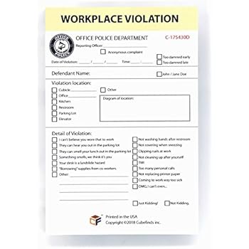 Amazon.com : Office Police - Funny Workplace Violation Sticky Note ...