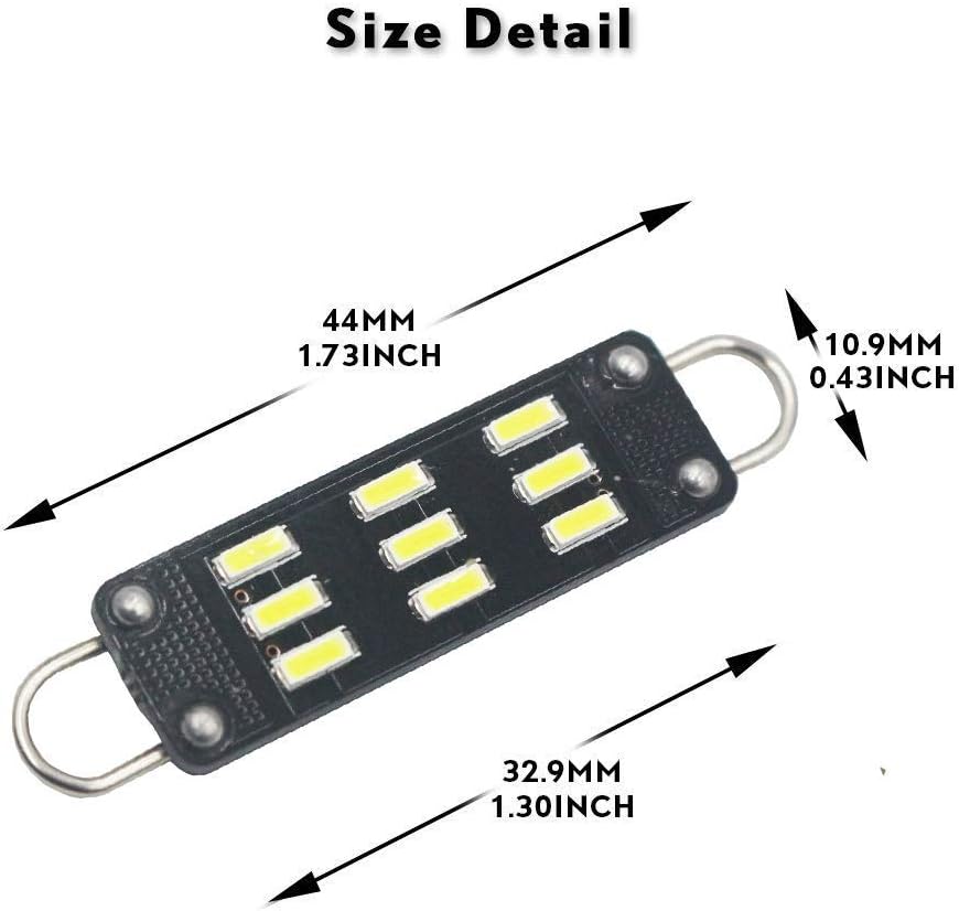 ALOPEE 6-Pack 44mm 561 562 RL4410 Festoon LED Bulb 3014 Extremely ...
