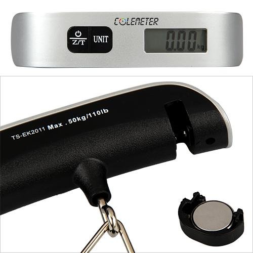 COLEMETER BILANCIA DIGITALE PESA BAGAGLI VALIGIE 50kg CON TERMOMETRO ...