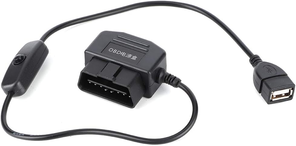 18.7in OBDII OBD Power Cable OBD2 to USB Charger Cable Dash Cam ...