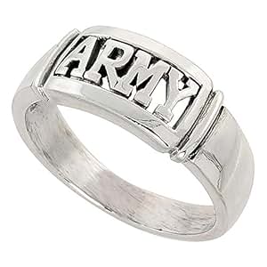 Amazon.com: Sterling Silver US ARMY Ring for Women 3/8 inch: Rings: Jewelry