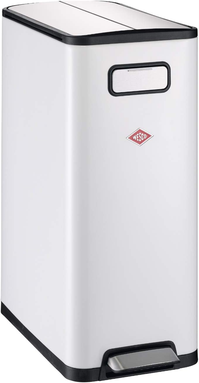 Wesco Big Double Master Waste Bin, Steel/Plastic, White, 9 x 12 x 16 cm ...
