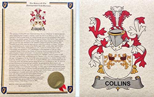 Amazon.com: Collins - Coat of Arms and Last Name History - 8.5x11 Print ...