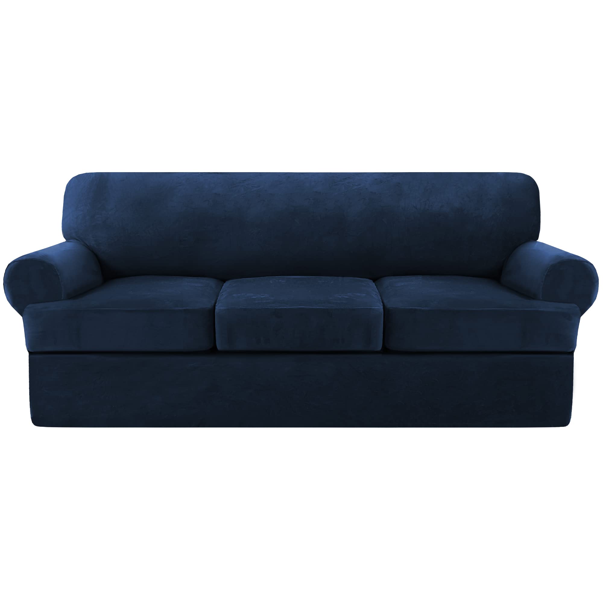 Velvet T Cushion Sofa Slipcover 4 Pieces Sofa Covers for T Cushion Sofa ...
